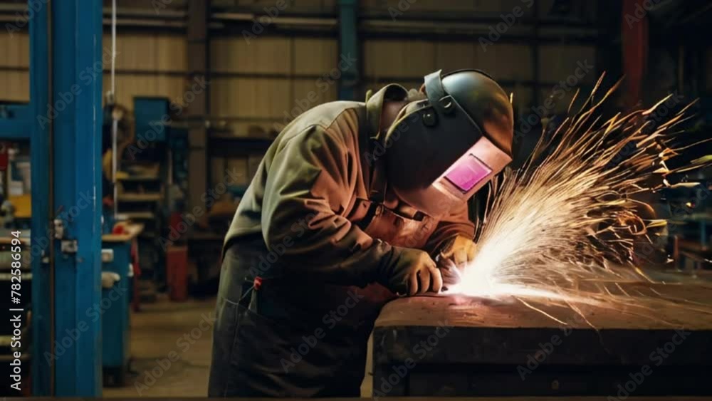 welder working in the workshop, visual narrative of a welder's ...