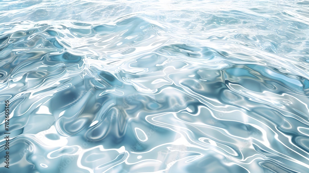 White water wave light surface overlay background. 3d clear ocean ...