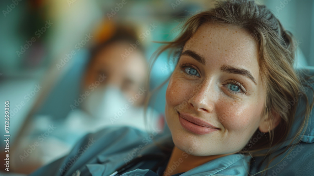 Thank you doctor. Smiling thankful mature sick man holding young female ...