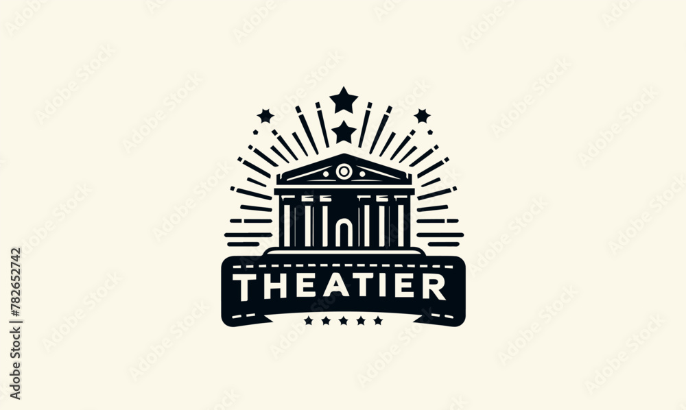 Theatre logo concept - vector illustration. Theatre, museum : stage ...