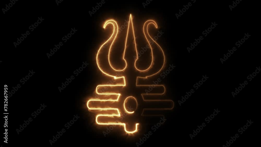 Lord Shiva Trident symbol neon effect , Glow sign effect, Hindu God ...