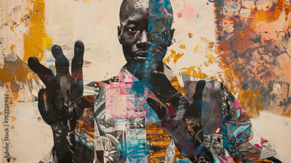 A mysterious black man appears larger than life with an exaggerated ...