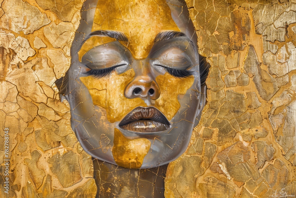 art gold skin woman . Golden woman. Beauty fashion model girl with ...