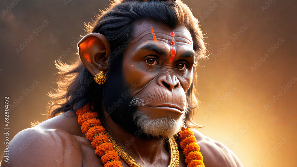 Lord Hanuman Illustration. AI Generated Stock Illustration | Adobe Stock