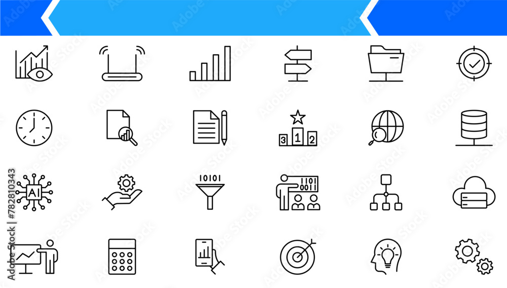 Data analysis icon set. Graphs, statistics, analytics, analysis, big ...