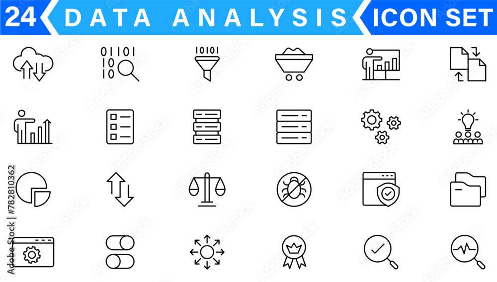 Data analysis icon set. Graphs, statistics, analytics, analysis, big ...