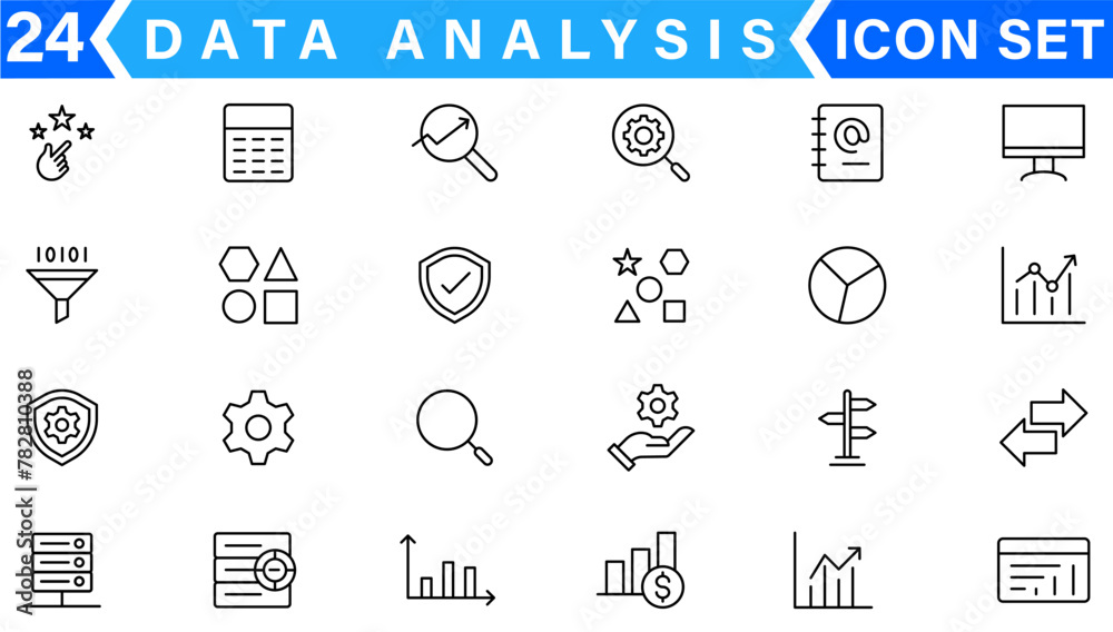 Vecteur Stock Data analysis icon set. Graphs, statistics, analytics ...