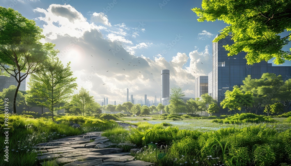 Healthy Environment and Sustainability, Create a background featuring ...