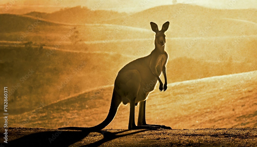 The outline of a kangaroo filled with the textures of the Australian ...