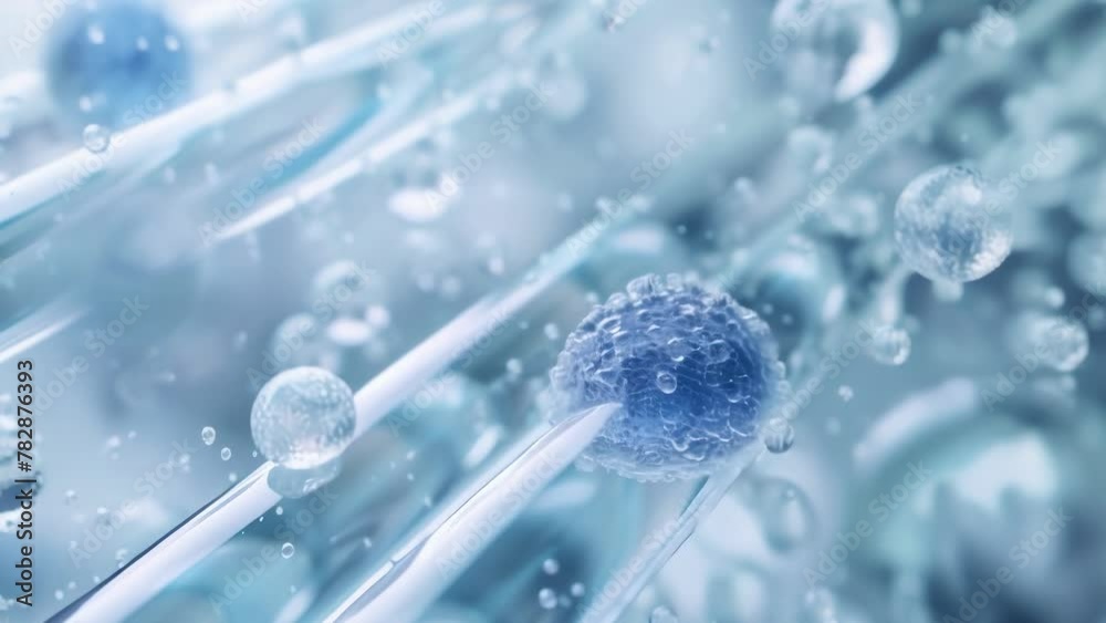 A series of interconnected pipes and tubes filled with cloudy water ...