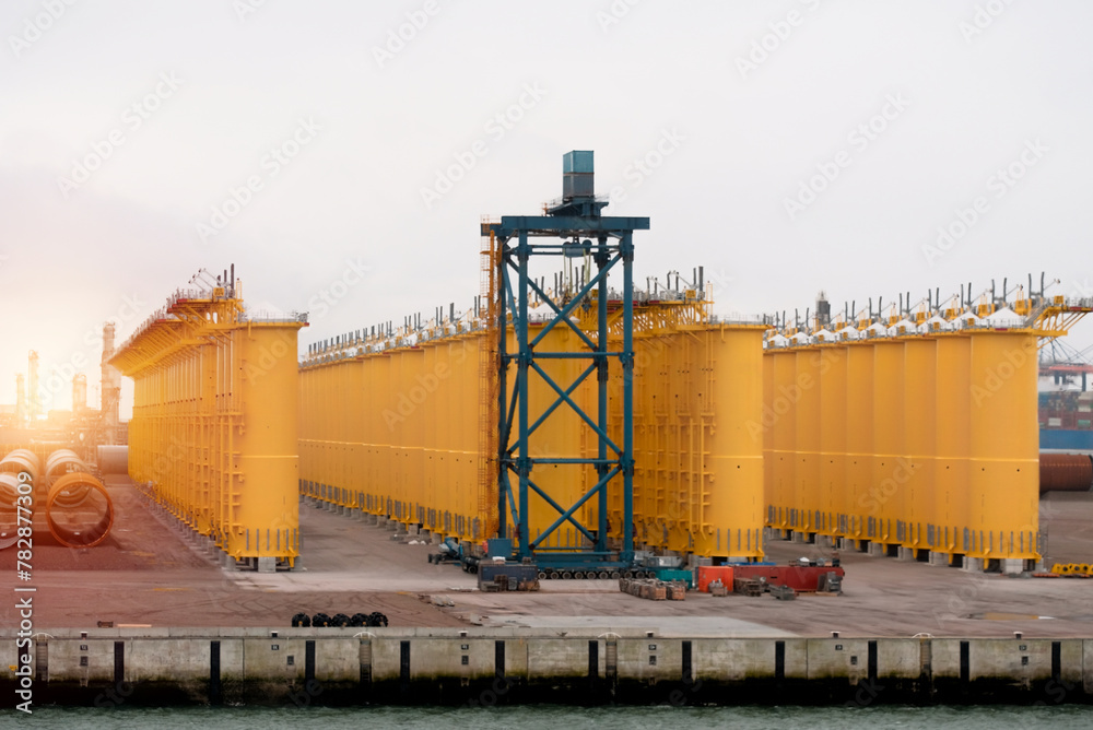 Offshore Wind Turbine Transition Pieces. Monopile Foundation. Wind Park ...