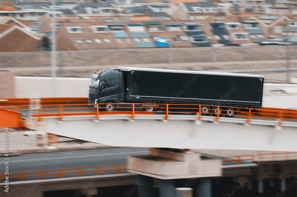 Intermodal Multimodal Distribution Delivery Freight Cargo Truck In ...