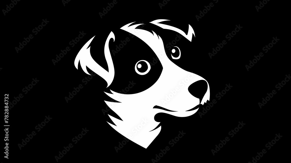 Black and White Dog Portrait Logos,Simplified Dog Profile Graphics ...