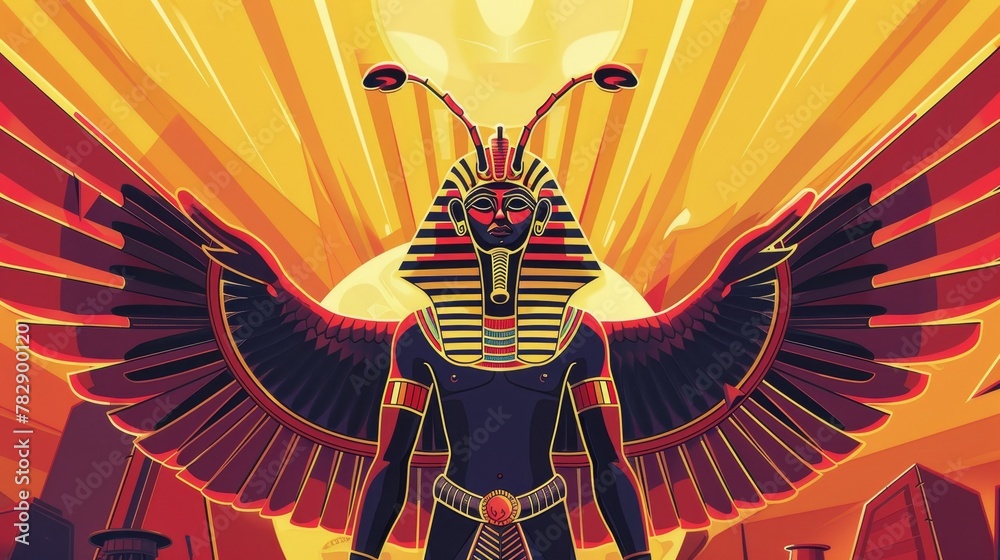 Khepri, the scarab-faced god of ancient Egypt. Egyptian culture symbols ...