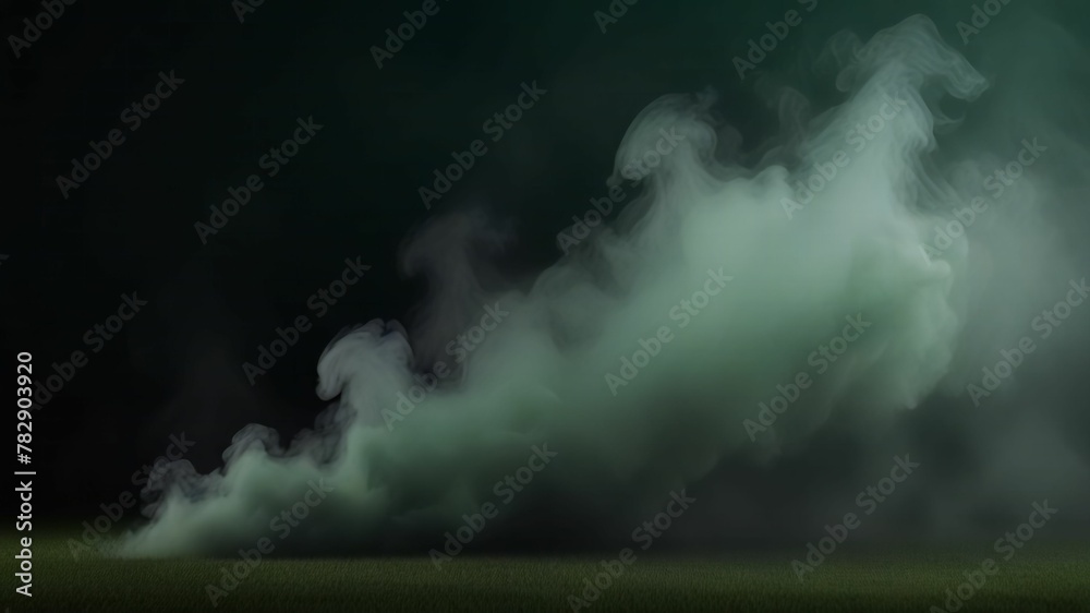 Smoke green background dark ground light smell toxic black bad fog ...