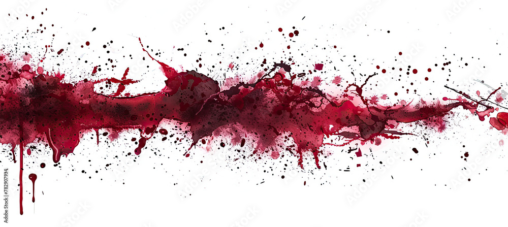 Dark Drops of blood, blood splash, blood spot. Isolated on white ...