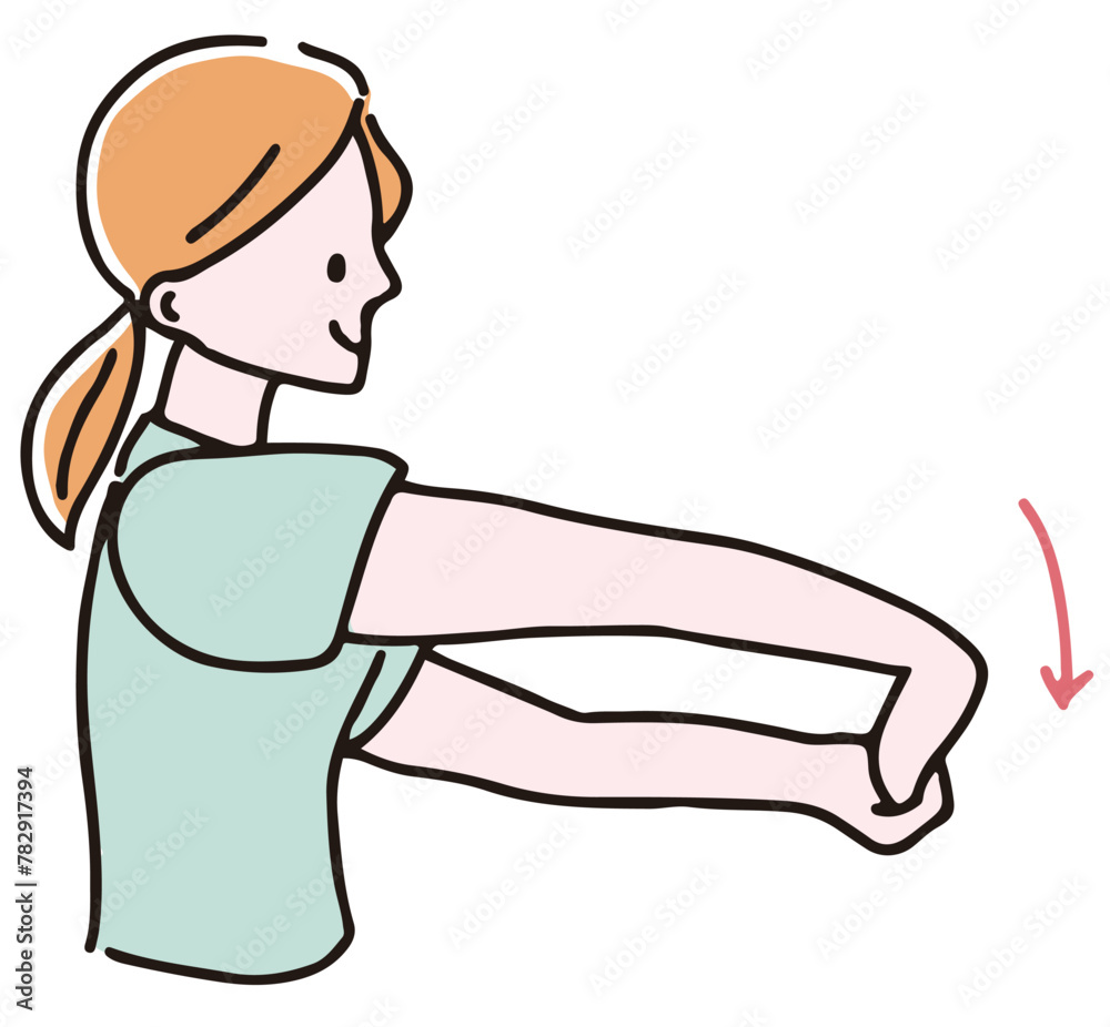 首・肩のストレッチをしている女性 Stock Vector Adobe Stock
