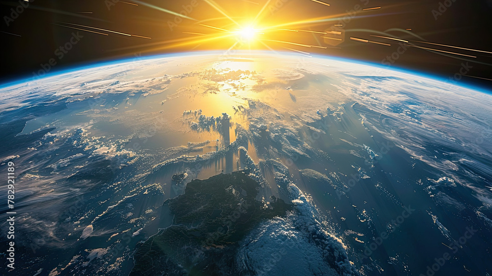 Curvature of planet Earth. space view of earth planet from space ...