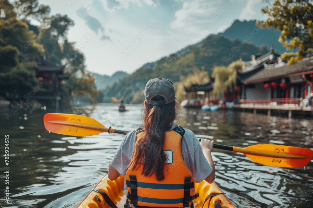 Whitewater Kayaking Action. Beautiful simple AI generated image in 4K ...