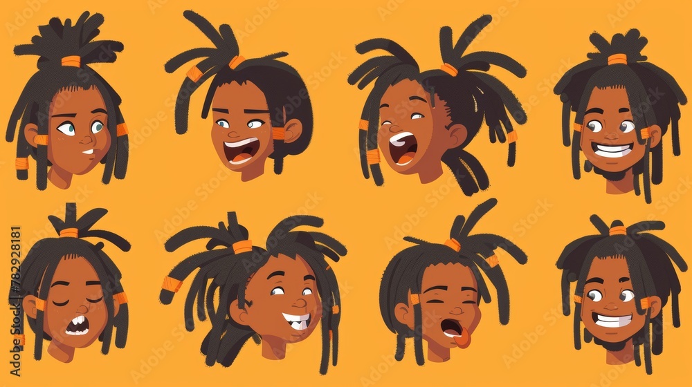 The animation generator kit shows a black girl with dreadlocks and ...