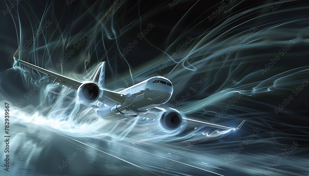 Visualizing Aerodynamic Efficiency, Digital Art Depicting Laminar Flow ...