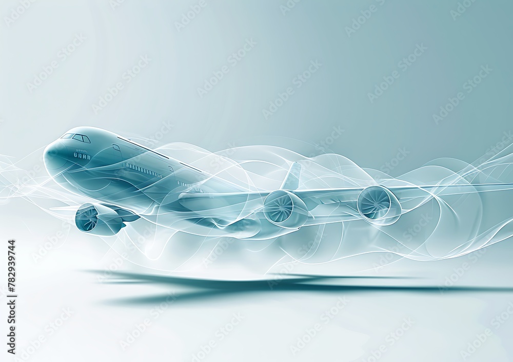 Visualizing Aerodynamic Efficiency, Digital Art Depicting Laminar Flow ...