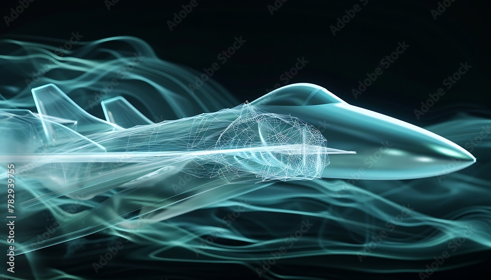 Visualizing Aerodynamic Efficiency, Digital Art Depicting Laminar Flow ...