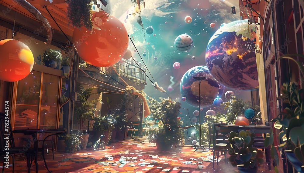 concept of gravity in a surreal digital artworkscene where gravity ...