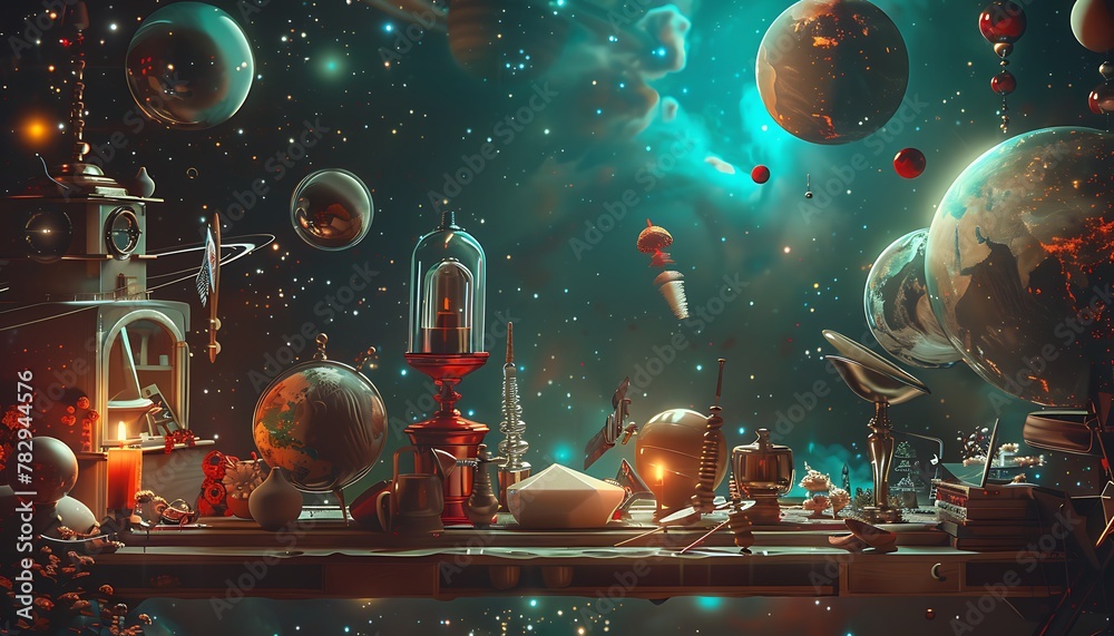 concept of gravity in a surreal digital artworkscene where gravity seems to behave unusually ...