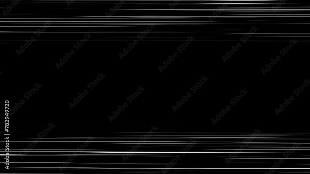 White anime fast speed lines on a black background. Animation of ...