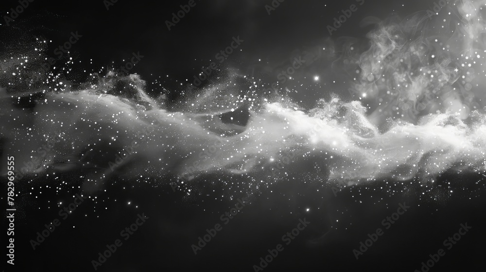 Clouds and blizzards. White smoke, fog, spray, whirlwind effect on ...