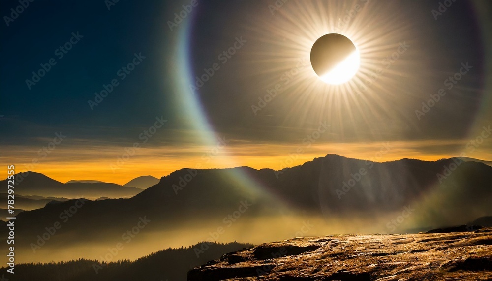 Wallpaper eclipse photograph depicting a rare celestial event as the ...