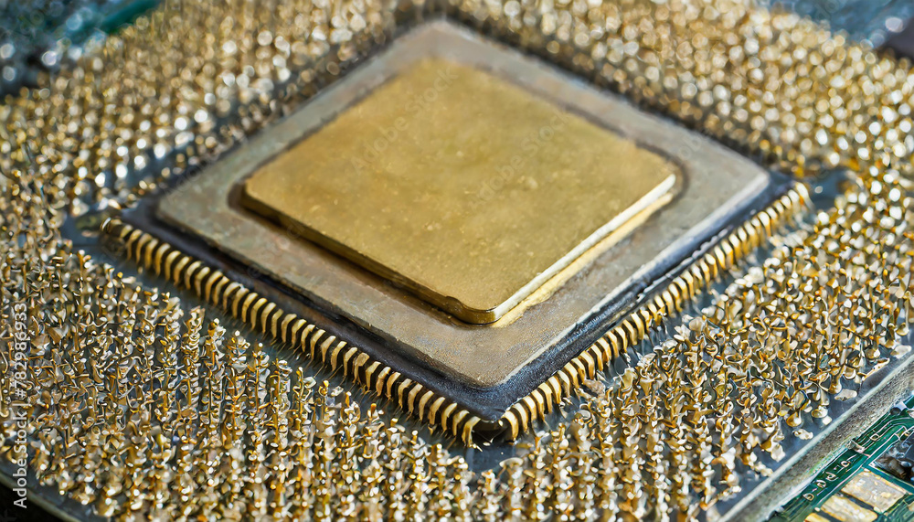 gold chip, background computer chip metal gold texture surface of ...