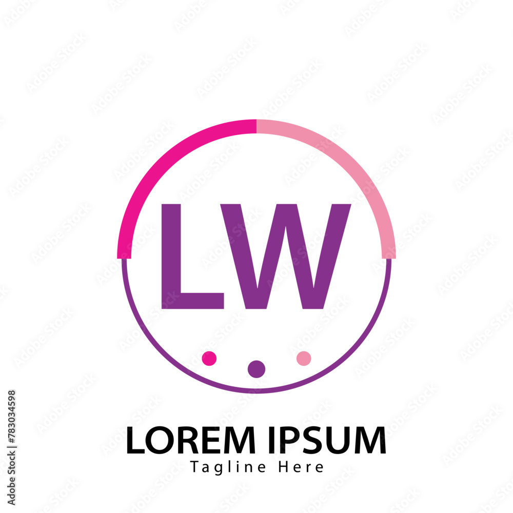 letter LW logo. LW. LW logo design vector illustration for creative ...