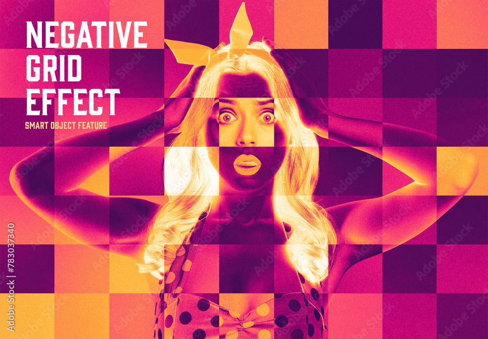 Negative Grid Effect Stock Template | Adobe Stock