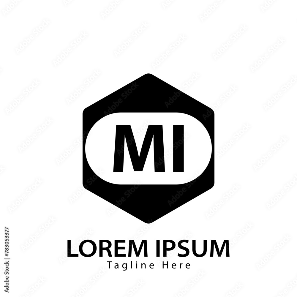 letter MI logo. MI. MI logo design vector illustration for creative ...