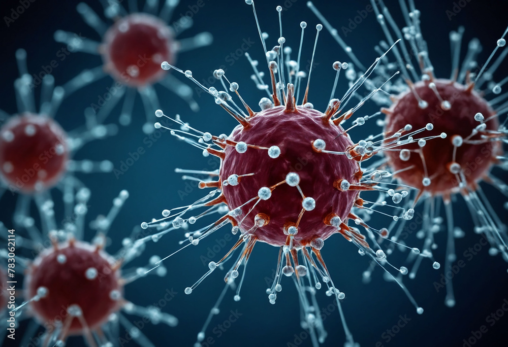 Intricate molecular structure of infectious viral particle magnified ...