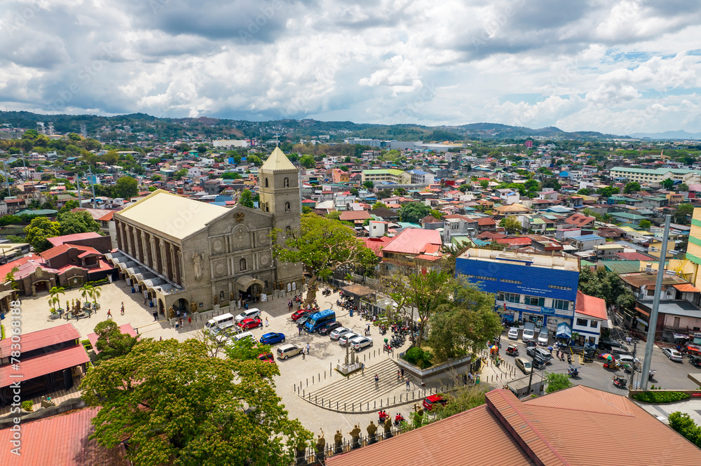 Taytay, Rizal, Philippines - Aerial of Minor Basilica and Parish of St. John the Baptist Stock ...
