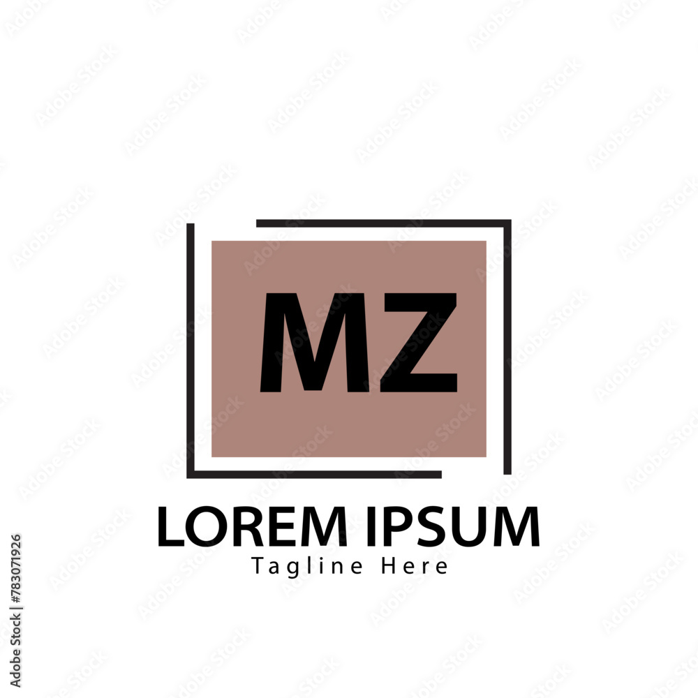 letter MZ logo. MZ. MZ logo design vector illustration for creative company, business, industry ...