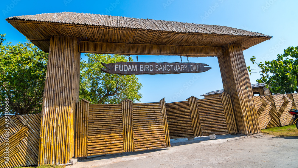 Fudam Bird Sanctuary located on Diu Island of the Indian Union ...