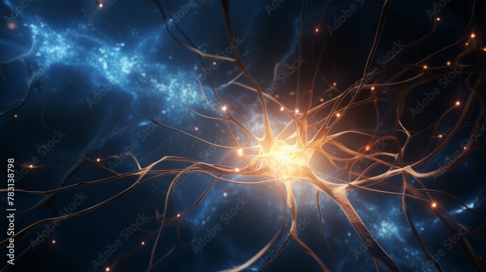 Generative AI Visual representation of the neuron structure ...