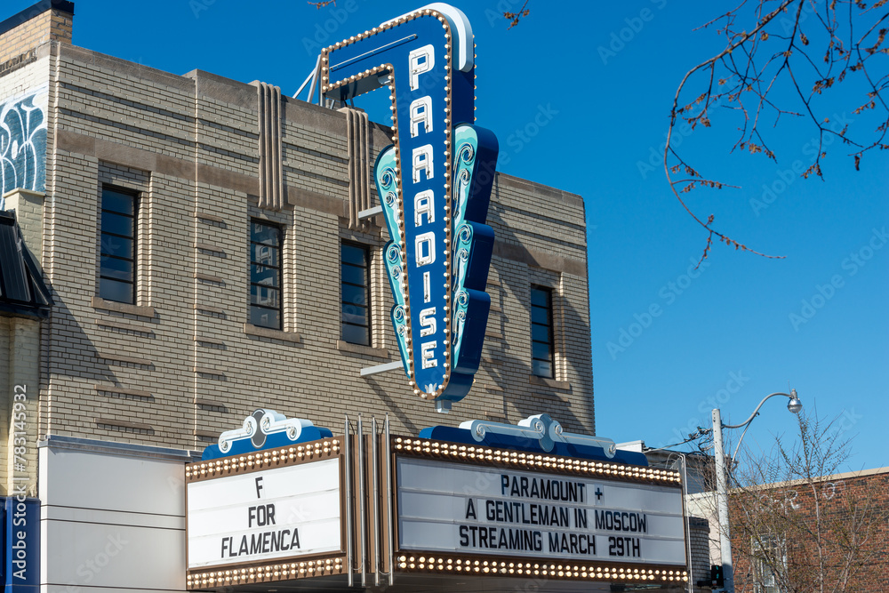 projecting marquee sign Paradise Theatre (1006 Bloor Street West in ...