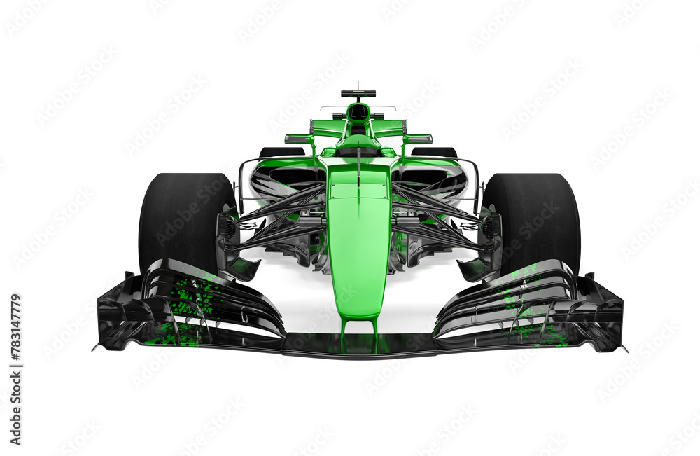 Race car front view on a white background. 3d rendering Stock ...