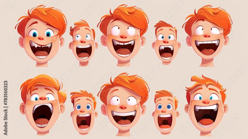 An animated cartoon mouth animation of a kid character. Simple English ...