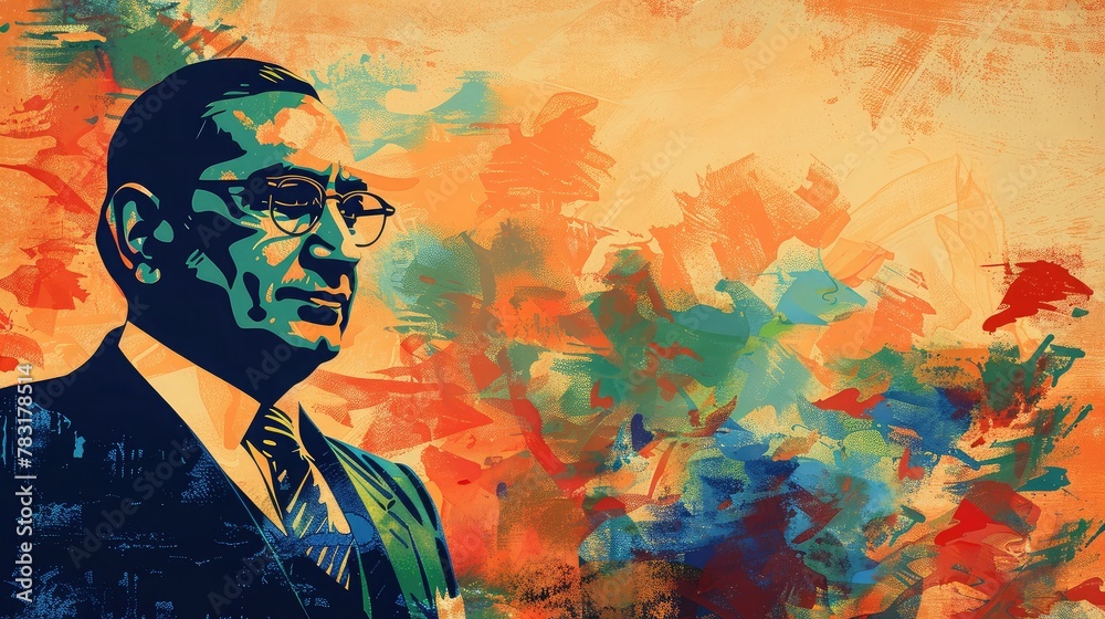 banner background National Ambedkar Jayanti Day theme, and wide copy ...