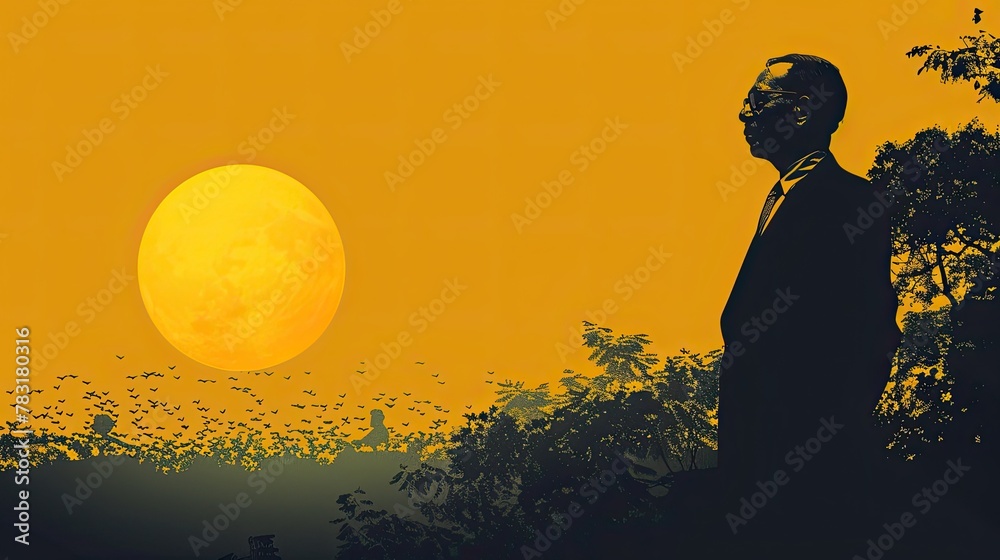 banner background National Ambedkar Jayanti Day theme, and wide copy ...