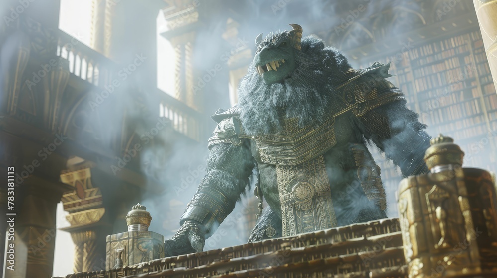 Mythical Creature, Ancient Relics, Guardian of Lost Wisdom, Amidst ...
