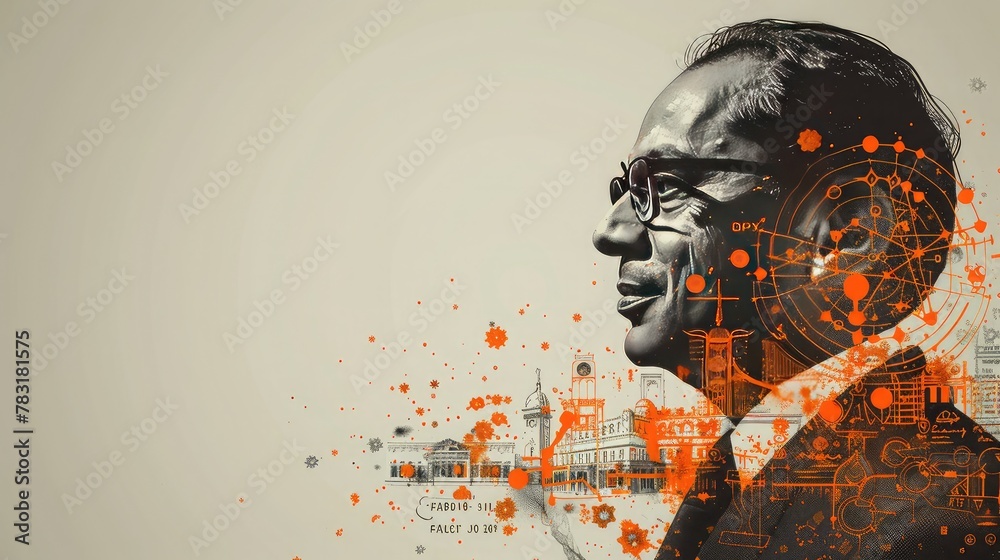 banner background National Ambedkar Jayanti Day theme, and wide copy ...