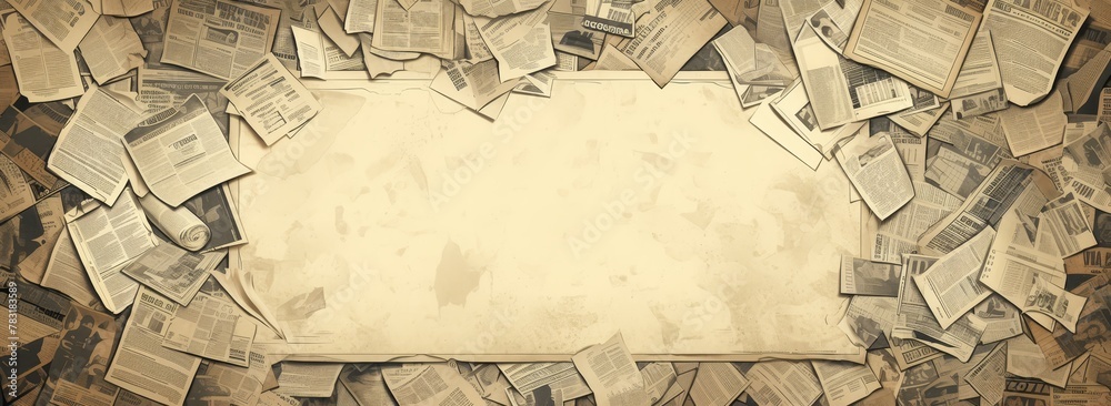 Newspaper texture background with vintage style newspaper clippings and ...