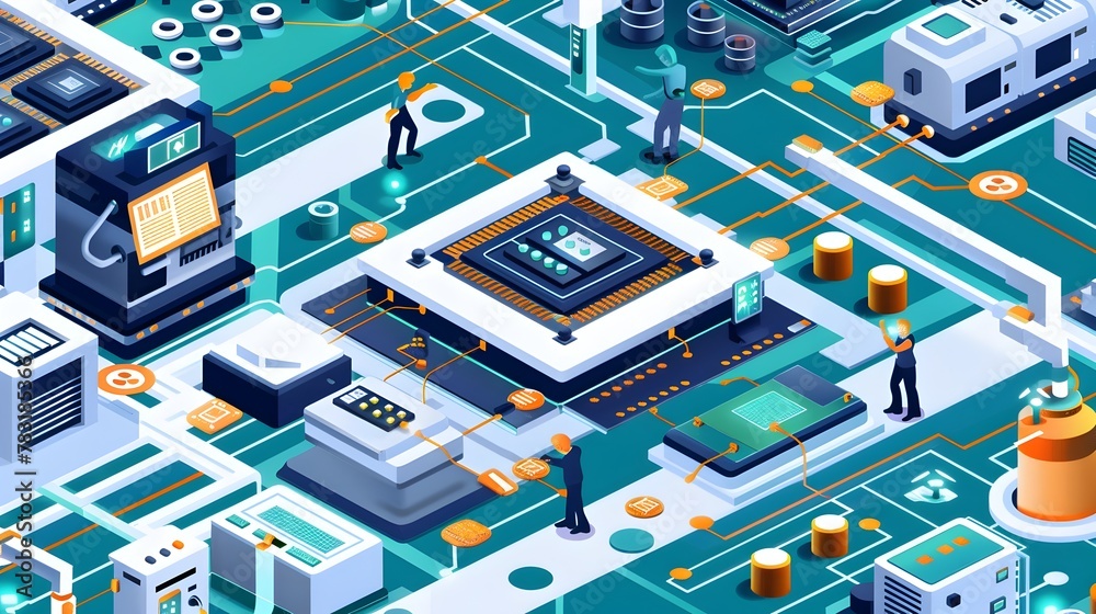 Detailed Visualization of Automated PCB Assembly Process from Solder ...